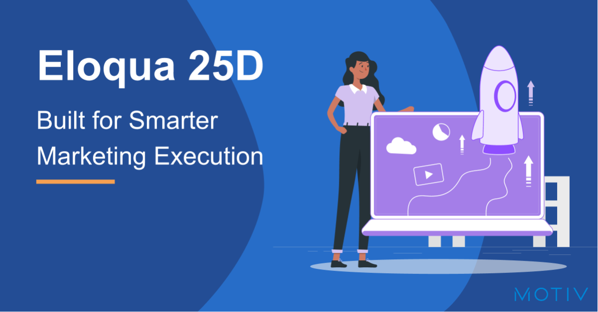 Eloqua 25D graphic showing a marketer and rocket launch for smarter ...